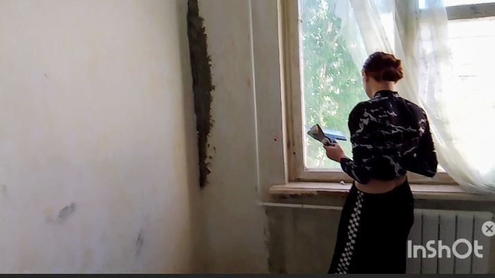 Приехала дочка/Печём пиццу/Начали ремонт,очищаем стены