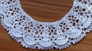 Ажурный воротничок крючком ч 1.