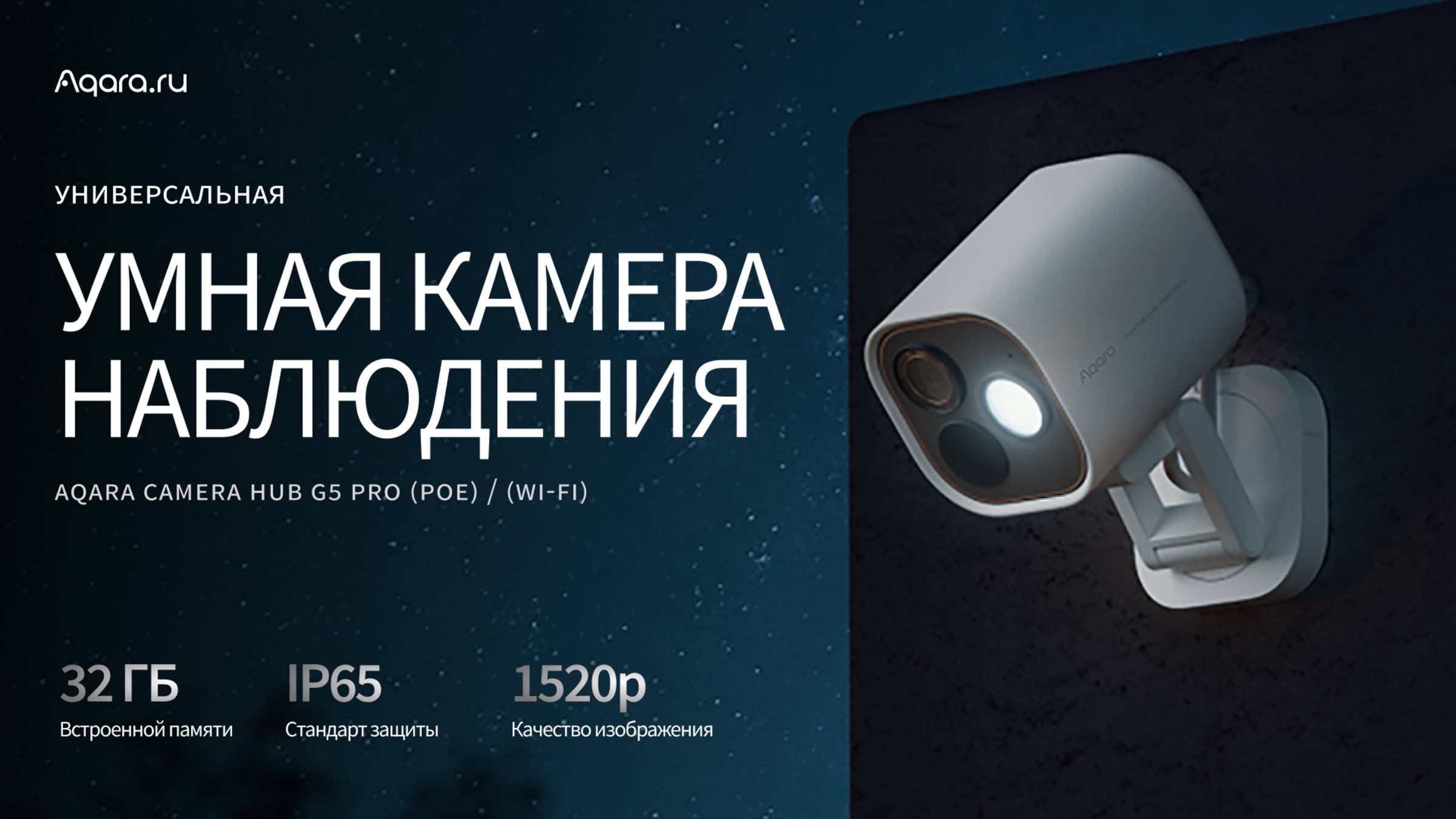 Универсальная камера видеонаблюдения Aqara G5 Pro - защита дома снаружи и внутри!