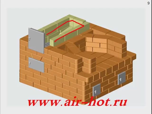 Печь с камином 4х4 кирпича