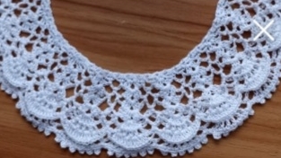 Ажурный воротничок крючком.ч.2