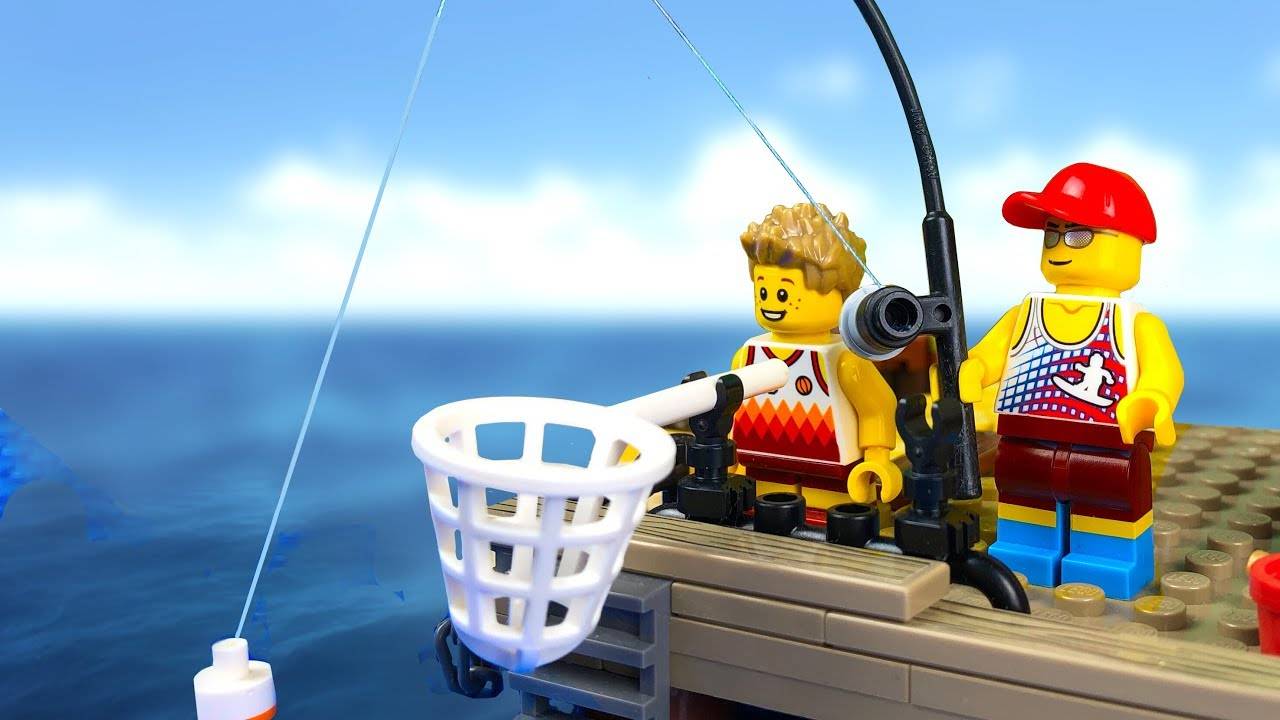 Лего-мультфильм для детей: экстремальная рыбалка! Лего Мультик из конструктора Лего онлайн