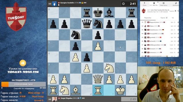 ТИТУЛЬНЫЙ_ВТОРНИК!_Играет_МАГНУС_КАРЛСЕН_и_СЕРГЕЙ_ЖИГАЛКО!_Шахматы