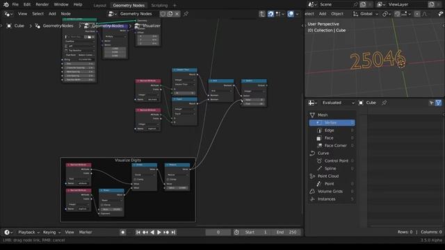 Visualize numeric attributes 17(Визуализация числовых атрибутов)Geometry Nodes