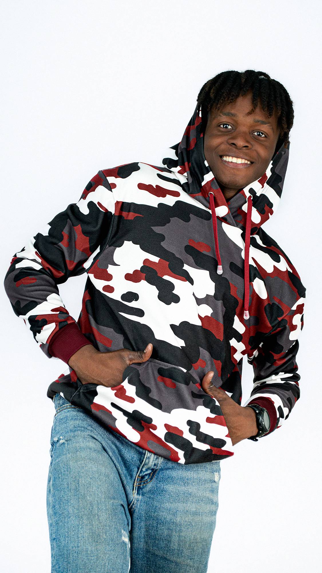 Худи КАМУФЛЯЖ (брусничный)