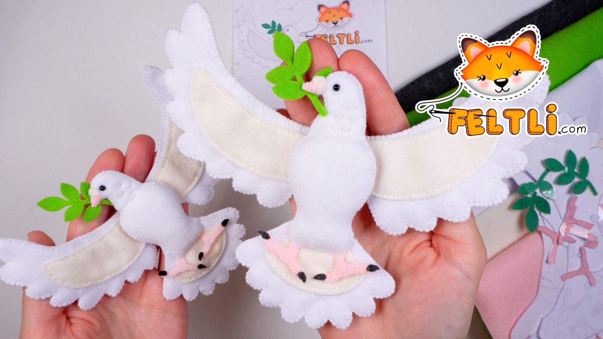 Мастер-класс ГОЛУБЬ МИРА своими руками из фетра / Как сделать голубя мира / Шаблон голубя мира