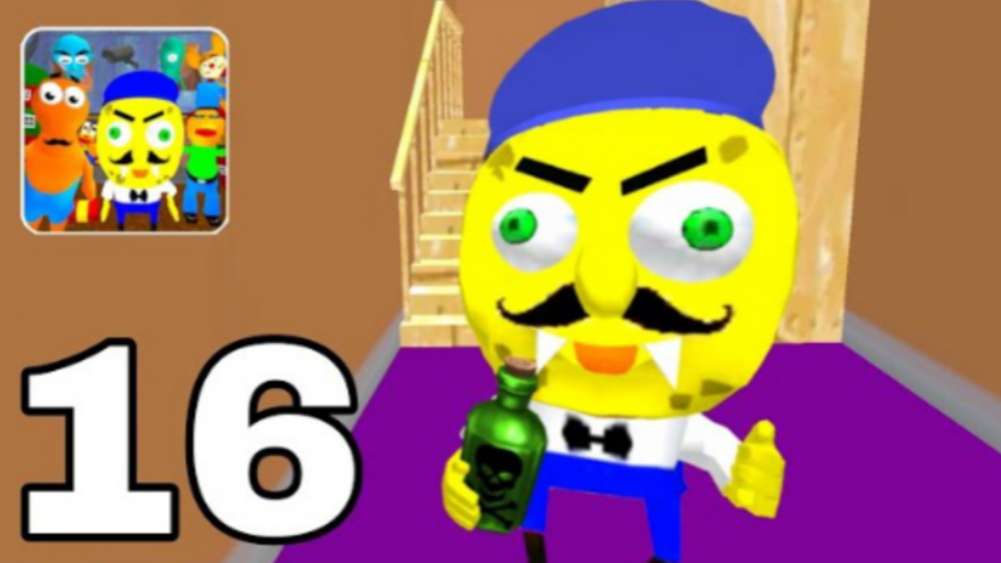 Sponge Neighbor Escape 3D New Update Gameplay Level 16
