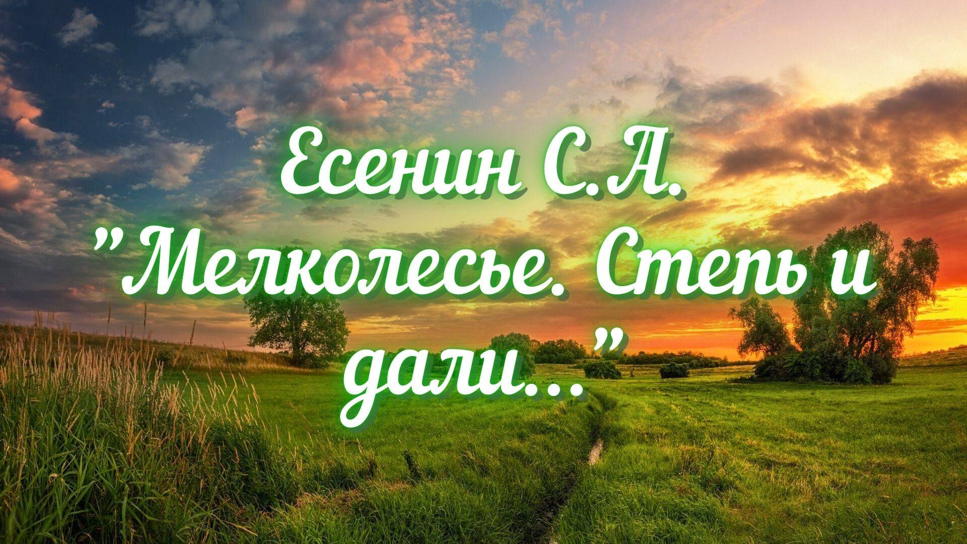 Есенин С.А. Мелколесье. Степь и дали...