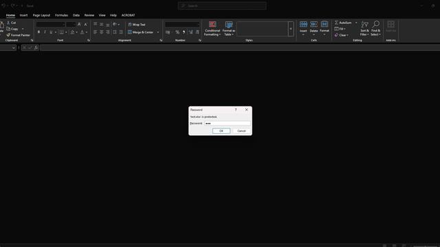 Excel faylına parol qoymaq və parolu ləgv etmək