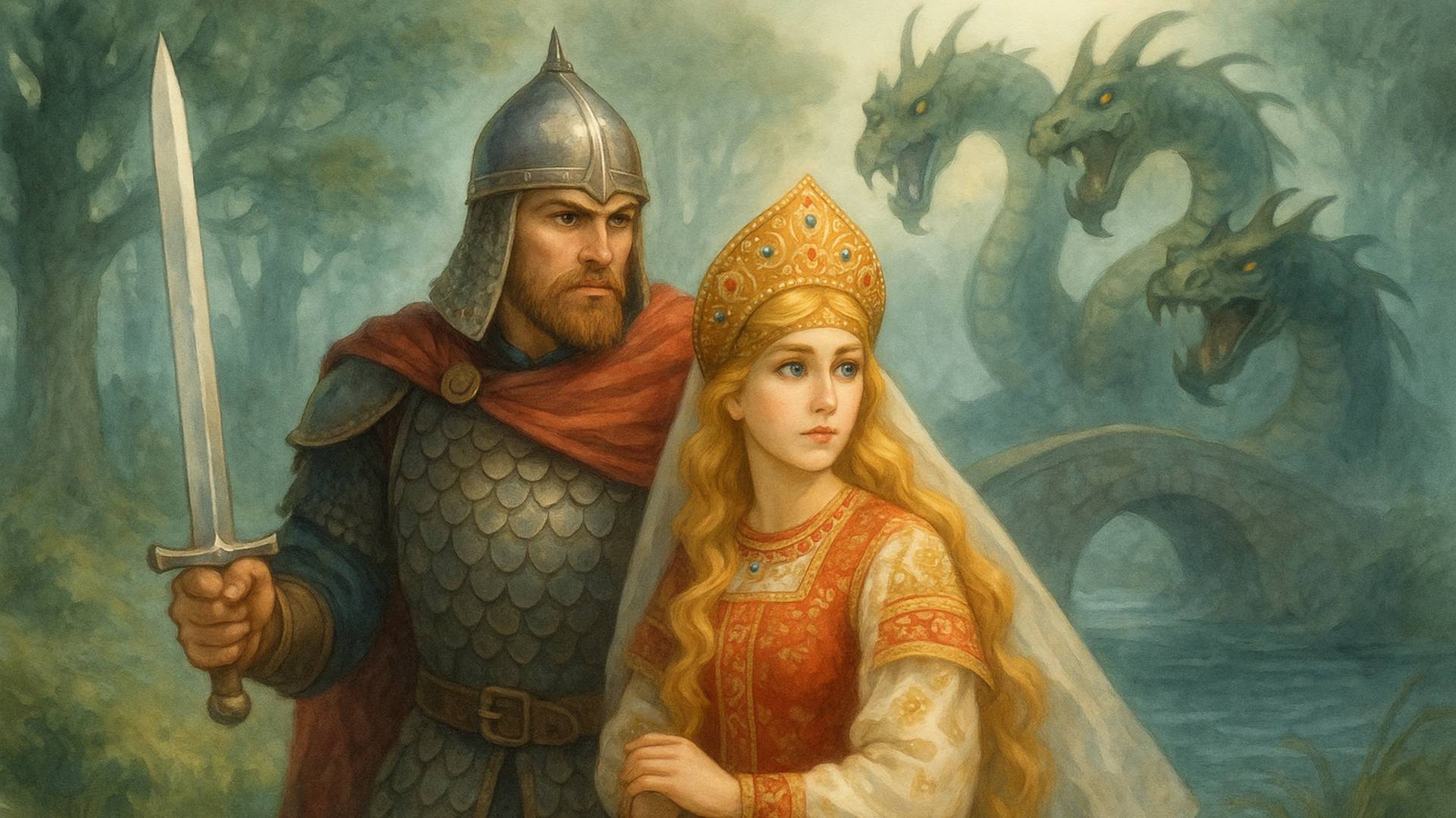 Иван Быкович | Русская народная сказка | Богатырь, чудо-юдо и царица золотые кудри