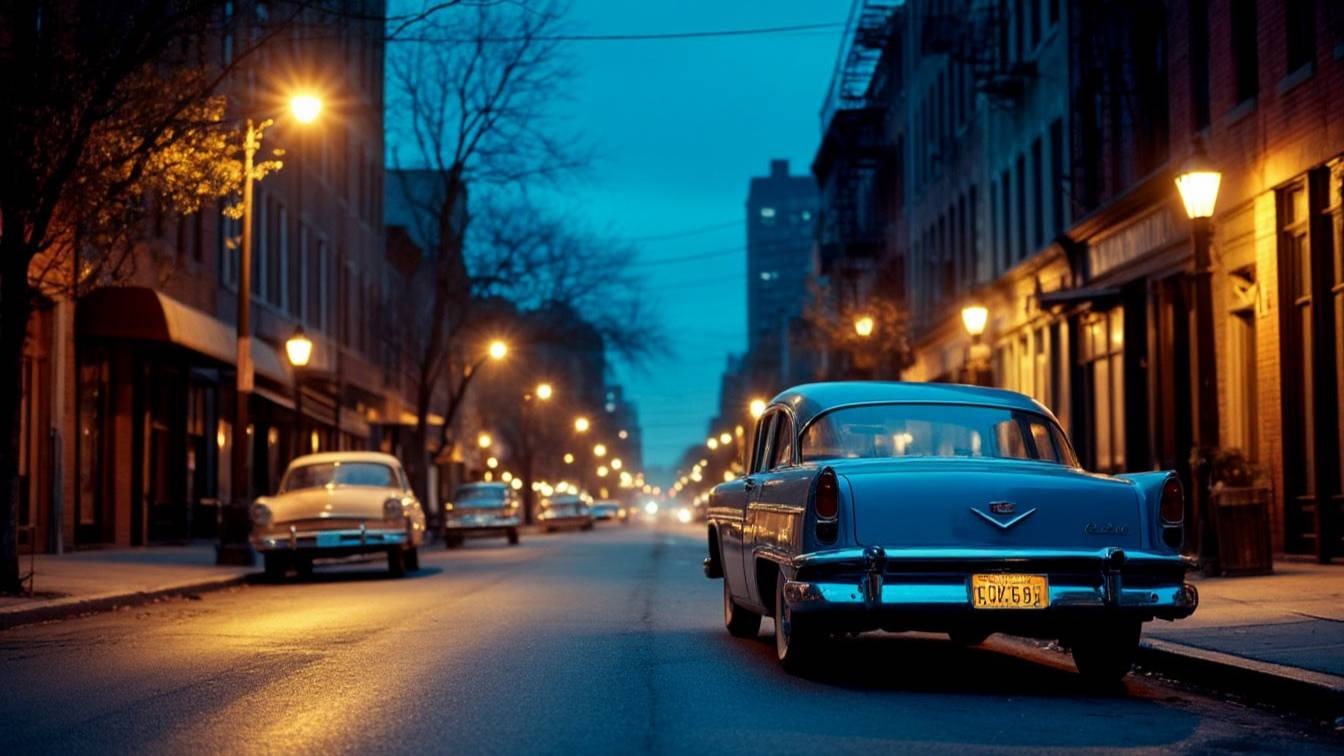 Винтажный блюз 1950-х - Мерцающие уличные фонари и медленный блюз для тихого уединения