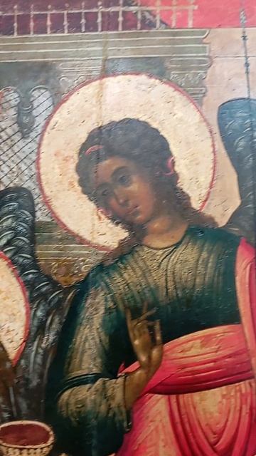 Троица Ветхозаветная. Гостеприимство Авраама. Мастер Оружейной палаты. Пётр Фёдоров Билигдин. 1688 г