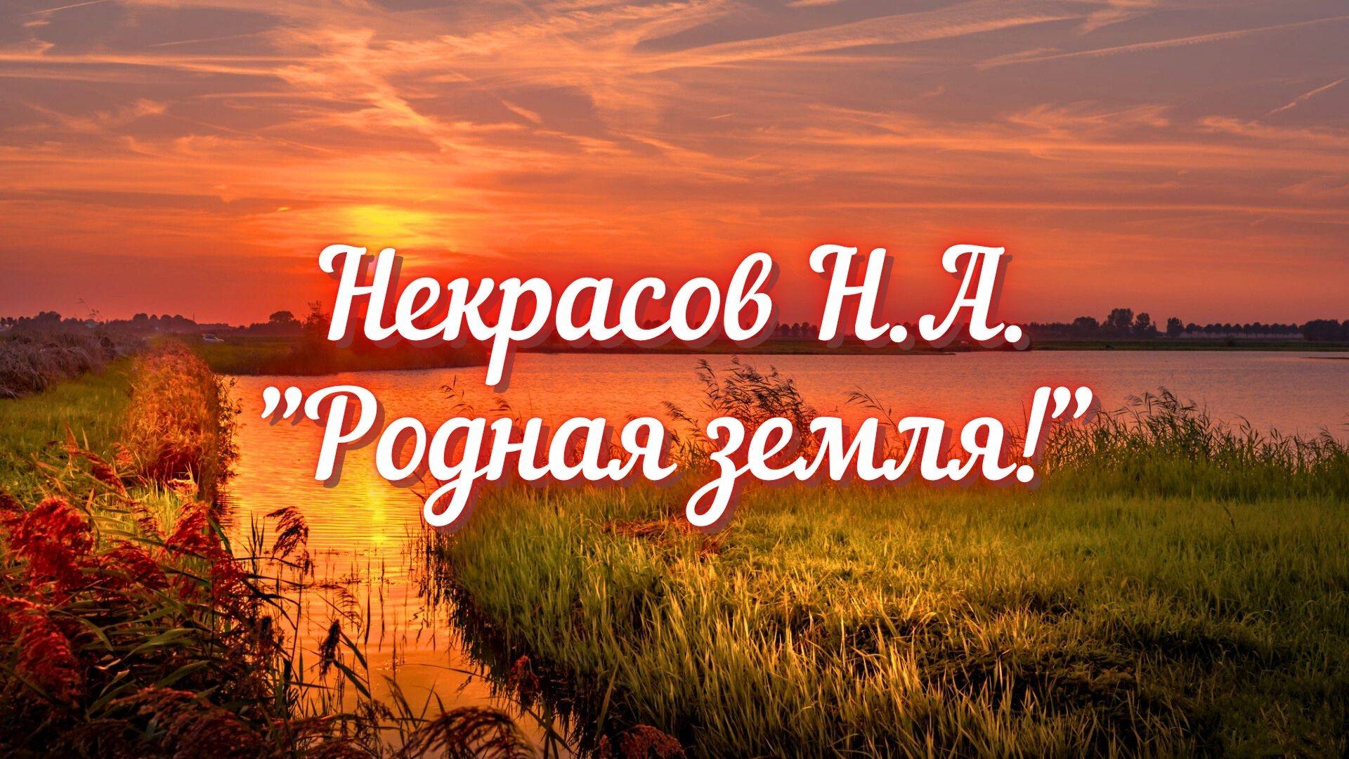 Некрасов Н.А. Родная земля! (отрывок из стихотворения "Размышления у парадного подъезда")