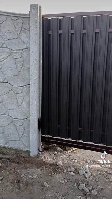 Откатные ворота с евроштакетником I Ворота откатные для участка