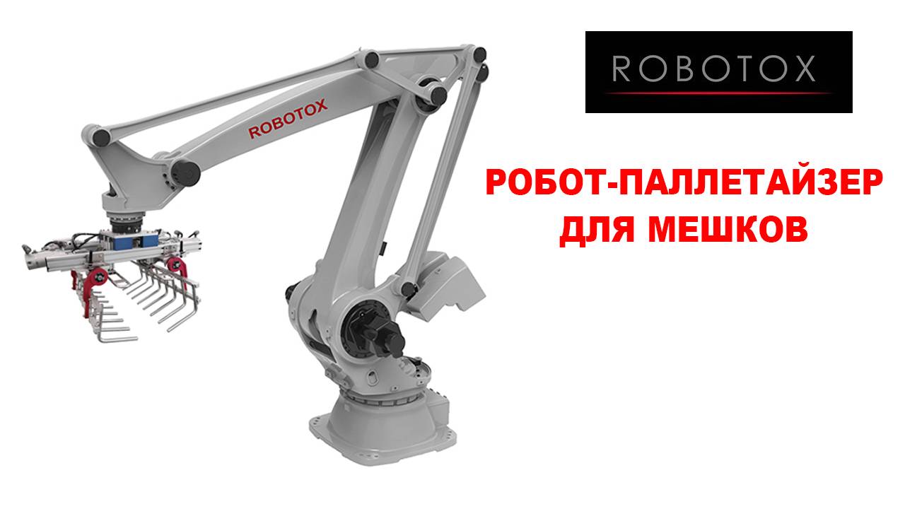 Паллетирование мешков роботом ROBOTOX_P4B-3100-165