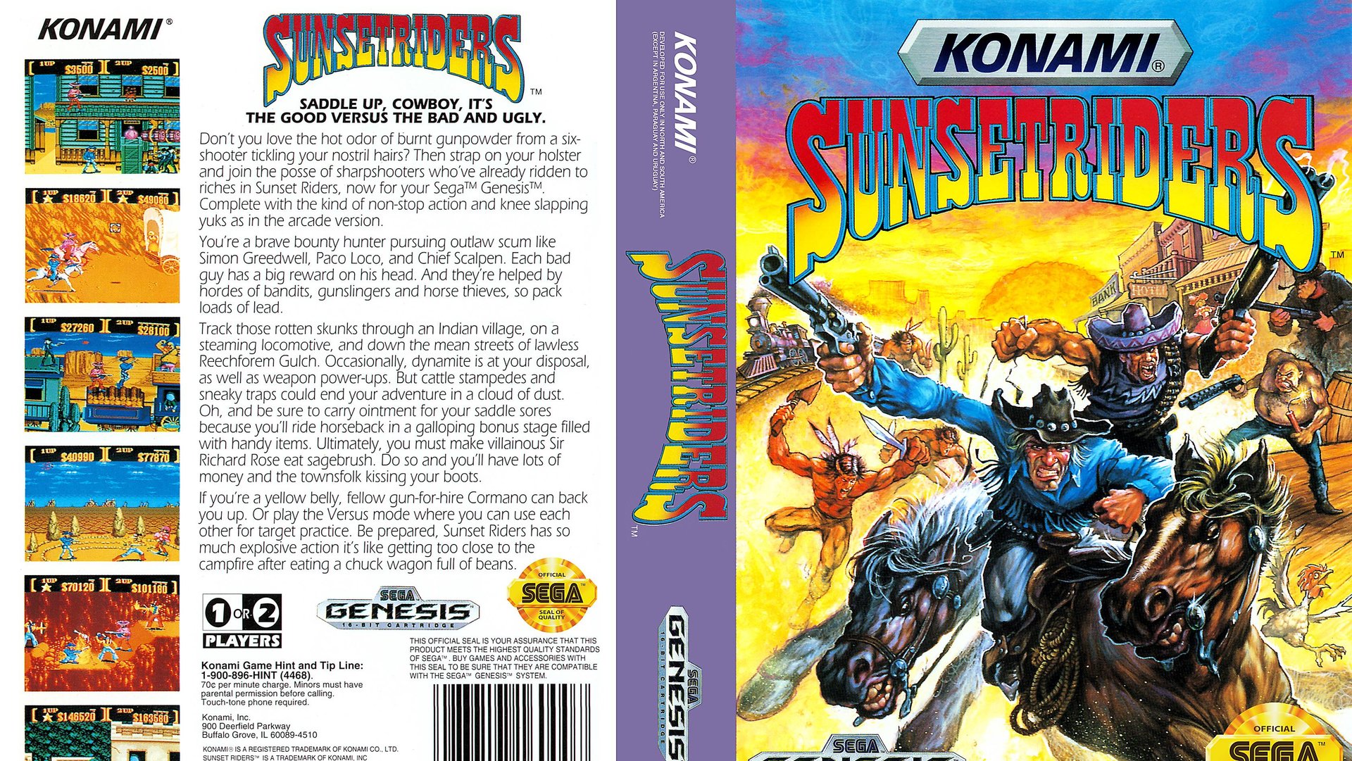 Sunset Riders // Sega // Longplay // Walkthrough // 1440p, 60 fps