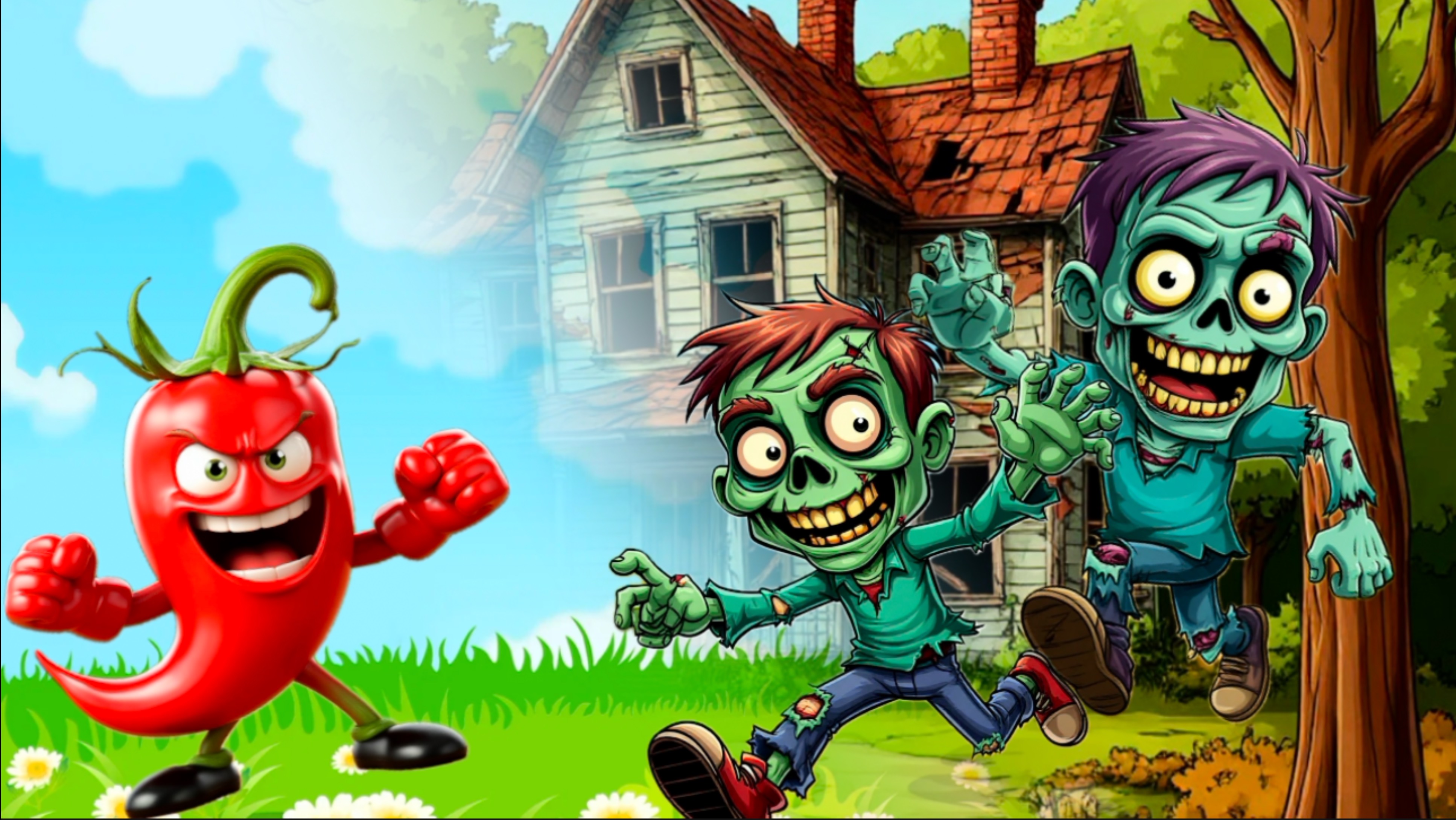 Растения против зомби, ЗА тобой цветы , ПЕРЧИК , веселые песни