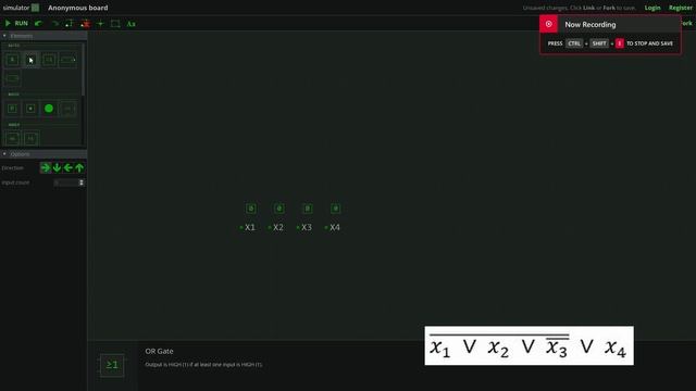 Simulator.io: построение логических схем в основных базисах