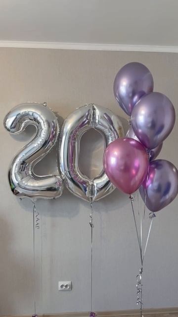 Шары девушке на день рождения. Подарок из шаров на 20 лет