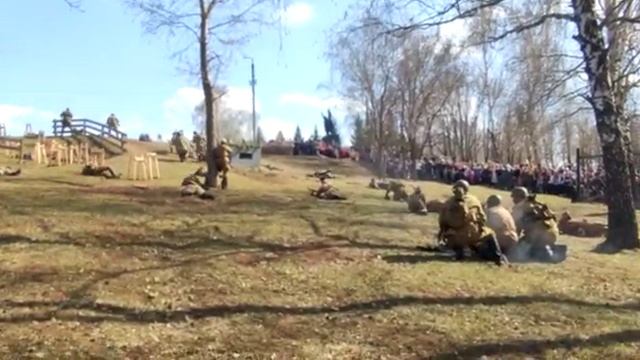 Реконструкция боя Великой Отечественной Войны.г. Вятские Поляны. Часть 1.