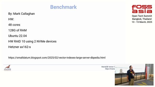 MariaDB Vector Search – Fastest search in relational databases, Daniel Black. FOSSASIA Summit 2025