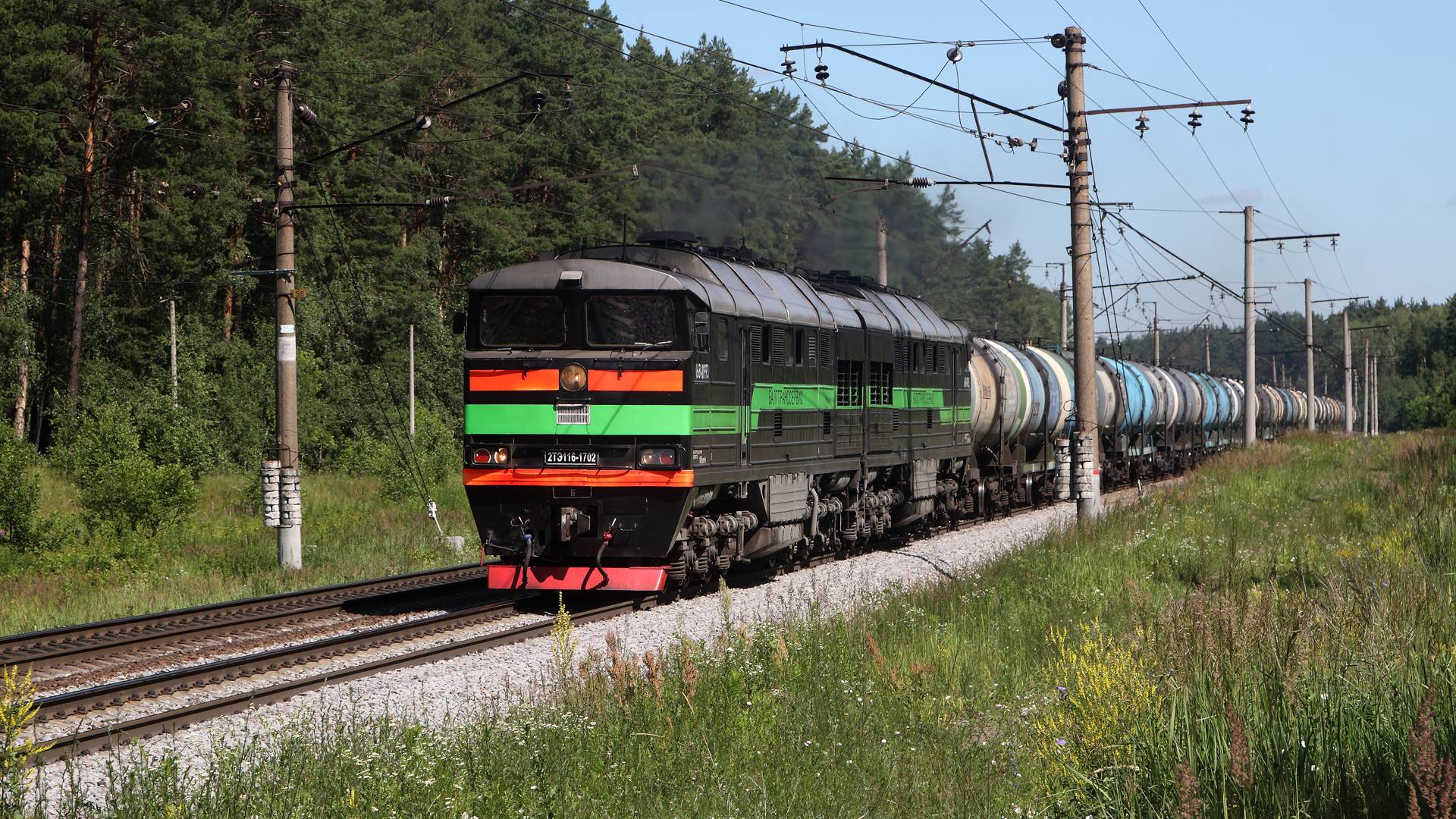 Проходящие поезда на Рязанском направлении Мосузла. Перегон Пески - Голутвин. Июнь 2024 года