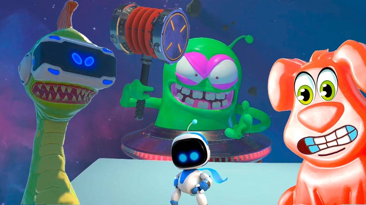 Погоня за зелёным монстром. Последняя серия про Астробота Васю. Желейный Стасик играет в Astro bot.