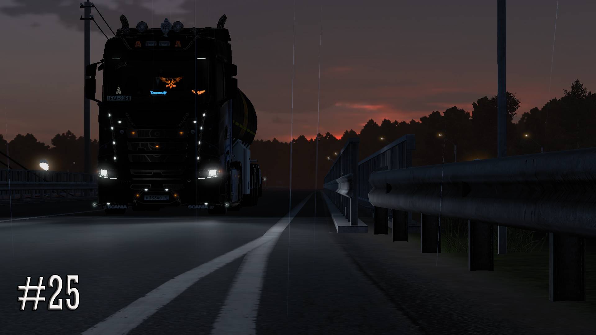 Euro Truck simulator 2 - Вечерняя перевозка груза в праздничный день ! #25