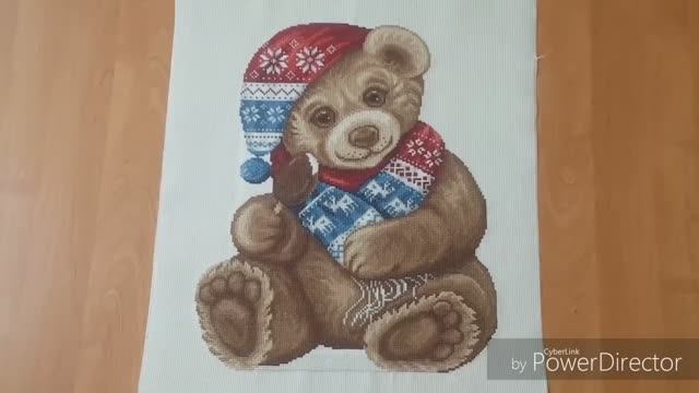 ГОТОВ и ОФОРМЛЕН Мой медвежонок, подушка от Панны_вышивка крестом