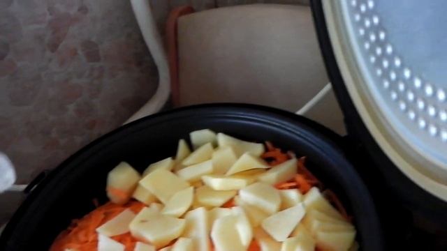 Овощи с курицей в мультиварке!