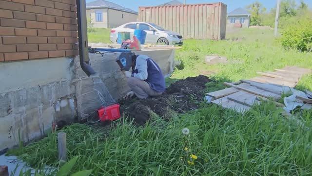 Монтаж заземления.