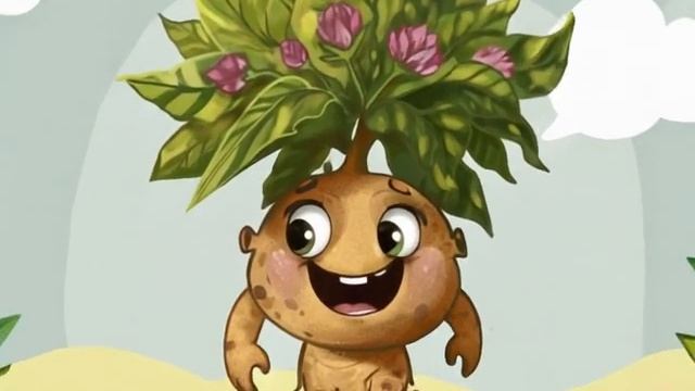 Мандрагоша, нарисованная мной на планшете, в видео  от ИИ)