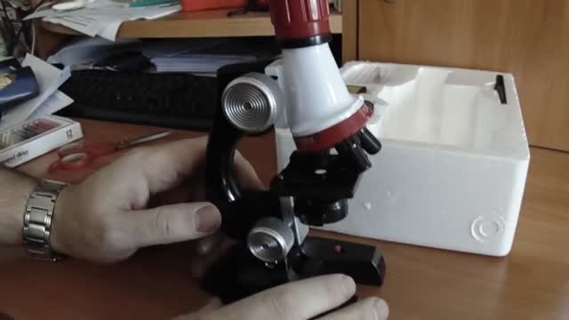 Микроскоп детский с Aliexpress распаковка 1200X-400X-100X