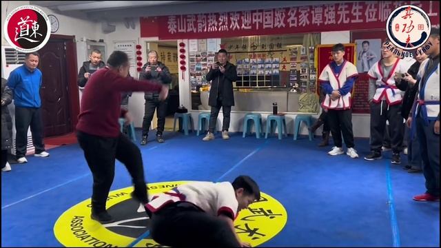 Демонстрация техники шуайцзяо мастером Тань Цянем!