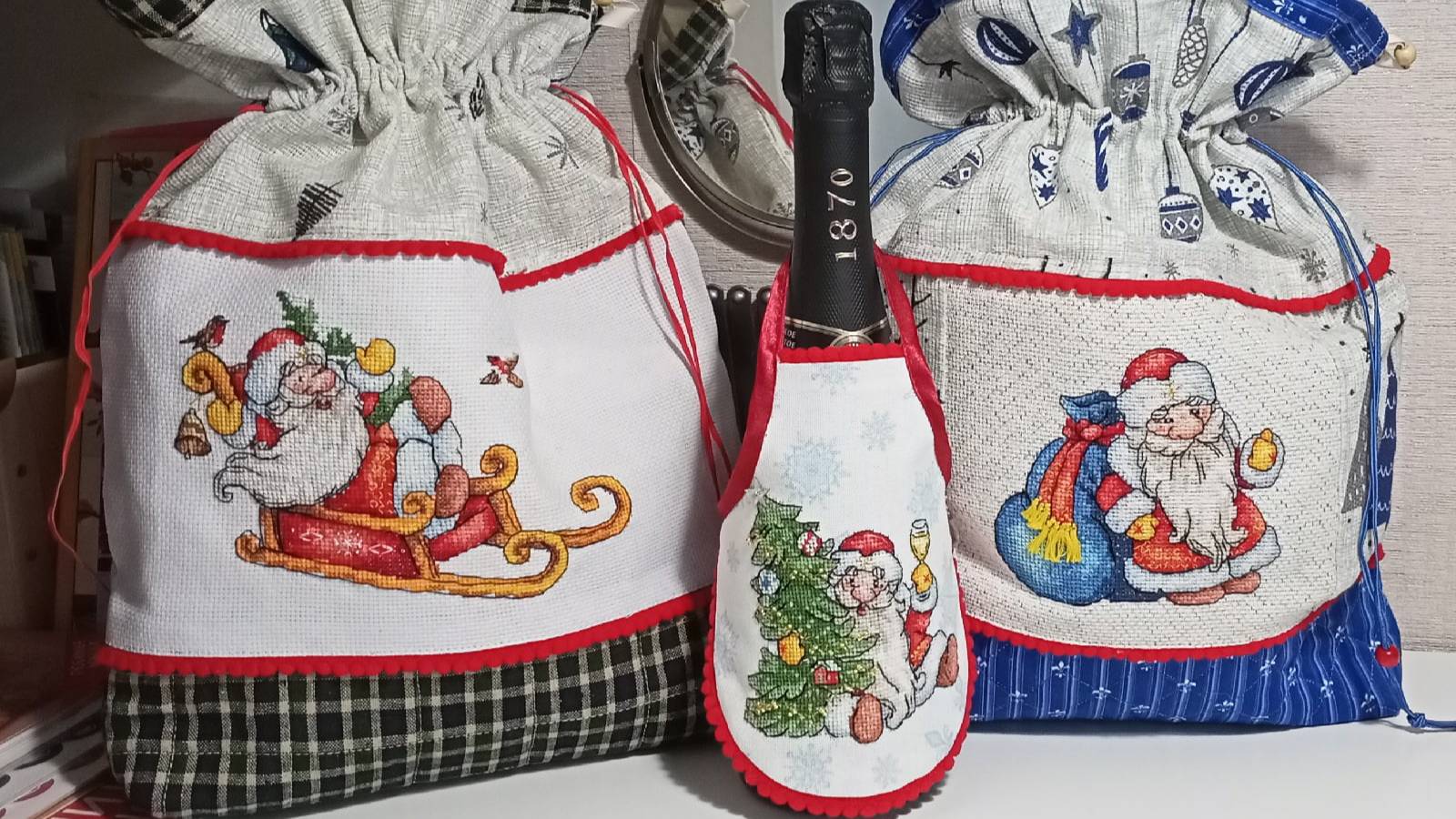 Мешочки для подарков Прикладная вышивка