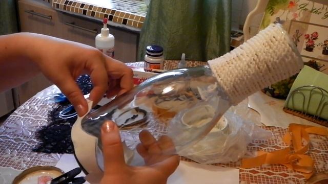 Ваза монохром. Декор бутылки!