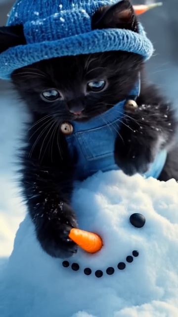 Играем в снегу с Бенчиком!😸