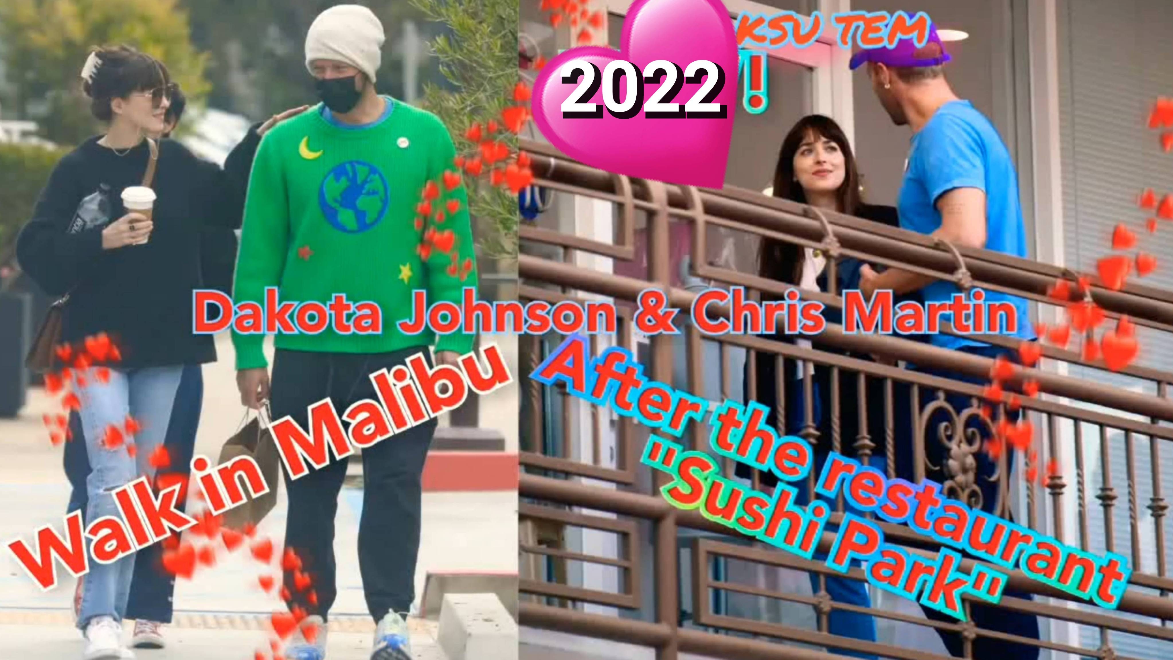 😍 ДАКОТА ДЖОНСОН И КРИС МАРТИН НА ПРОГУЛКЕ В МАЛИБУ И ПОСЛЕ РЕСТОРАНА "СУШИ ПАРК" В 2022 ГОДУ ♥️