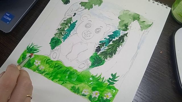 Рисуем медвежонка. Часть 3