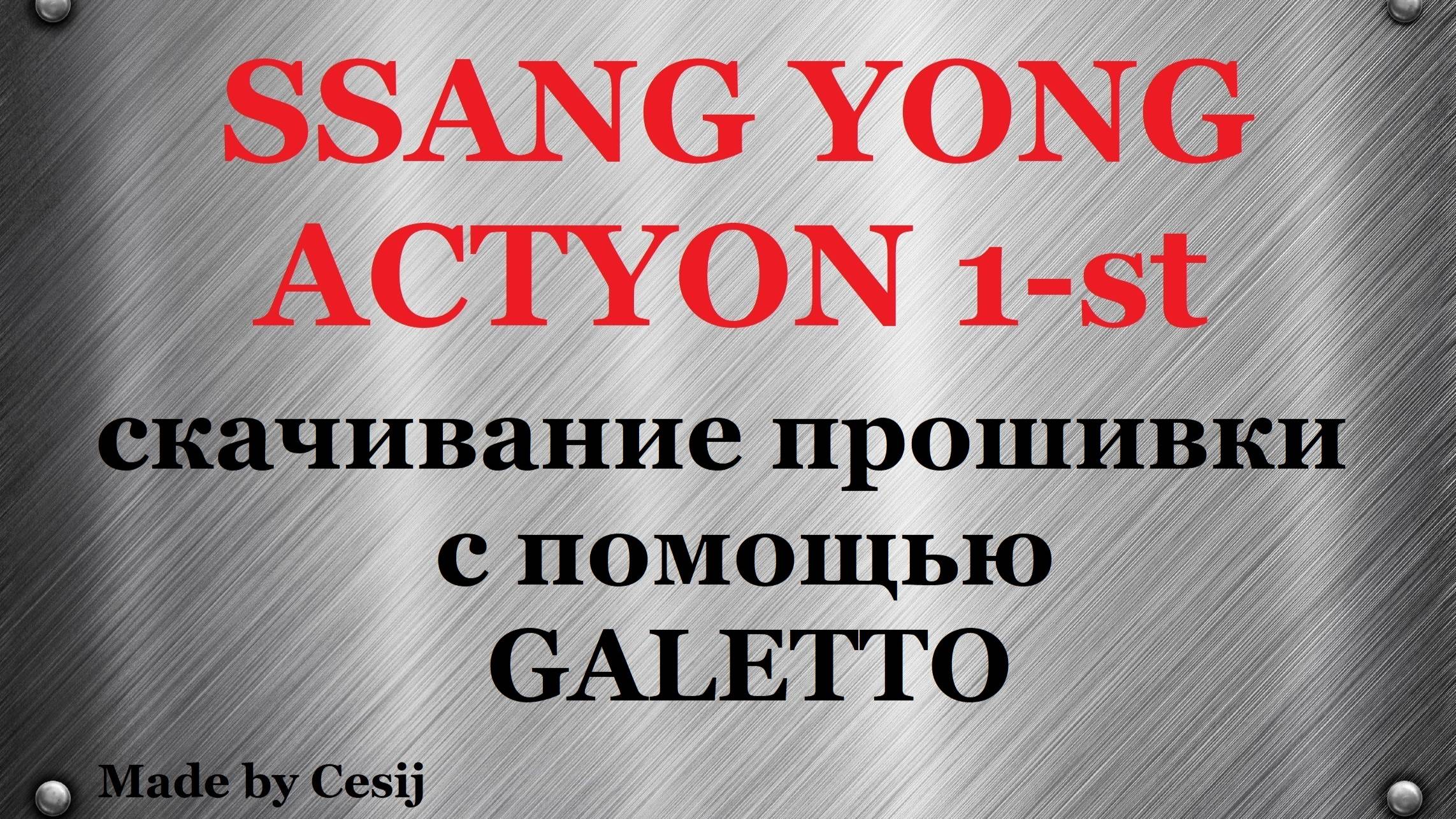 Ssang Yong Actyon 1. Скачивание прошивки Galetto.