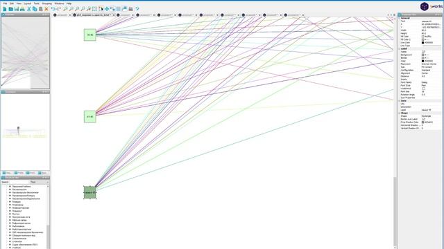 Двудольный граф в yEd