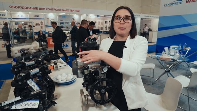 Наша компания представила шаровые краны с пневмоприводом AEC на выставке Интерлакокраска 2025