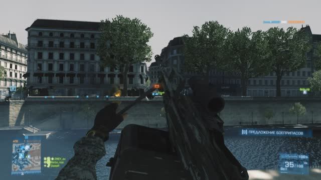 Вечерний Battlefield # 52. Battlefield 3. Переправа через Сену. Режим Штурм. Игра по сети.