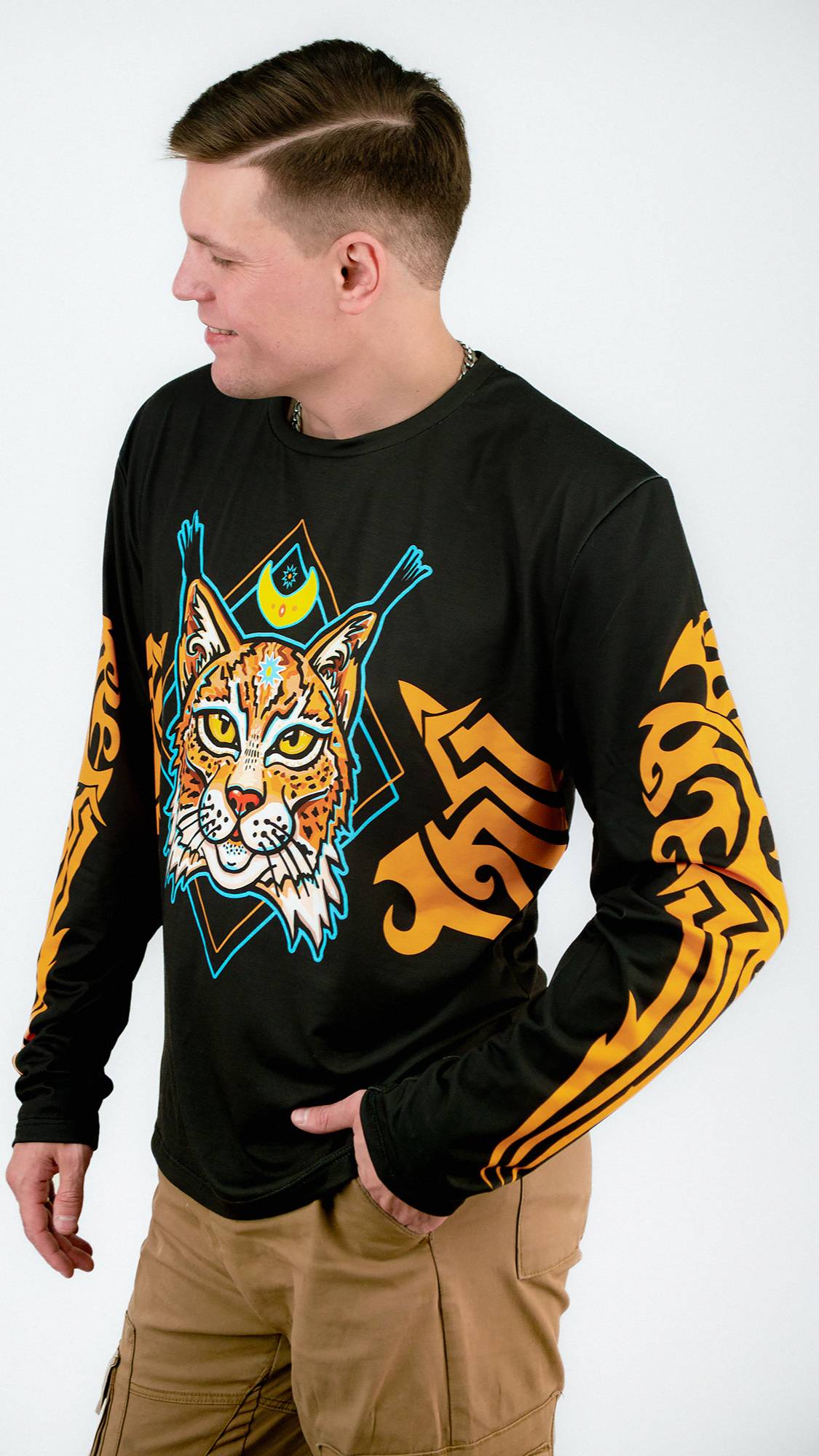 Лонгслив РЫСЬ (черный)