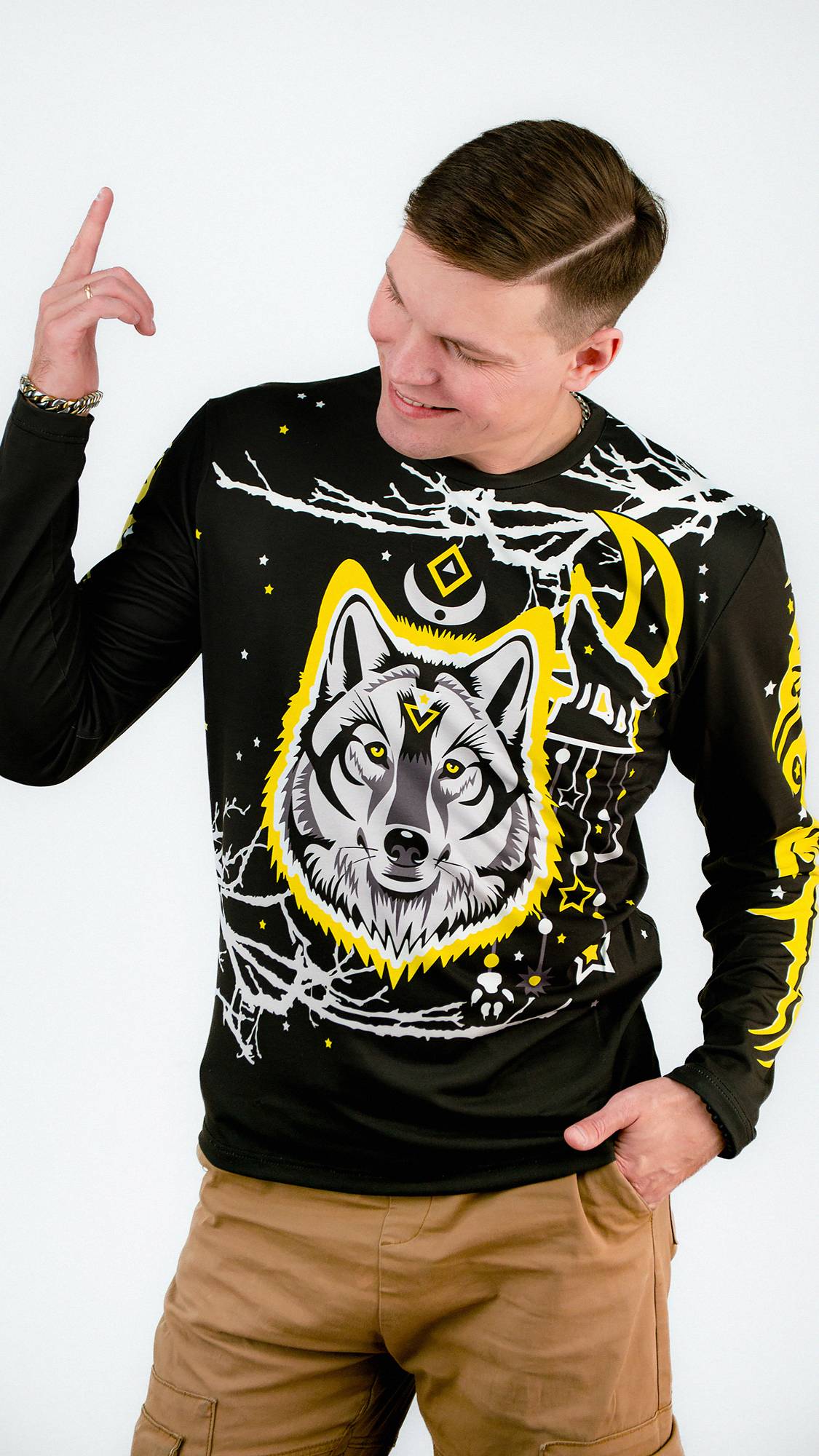 Лонгслив ВОЛК ГЛОБАЛ (черный)