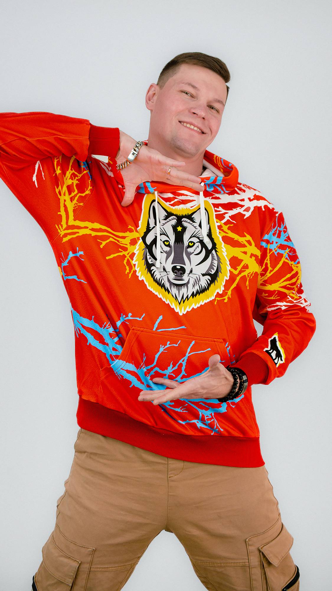 Худи ВОЛК СИБИРЬ (красное)