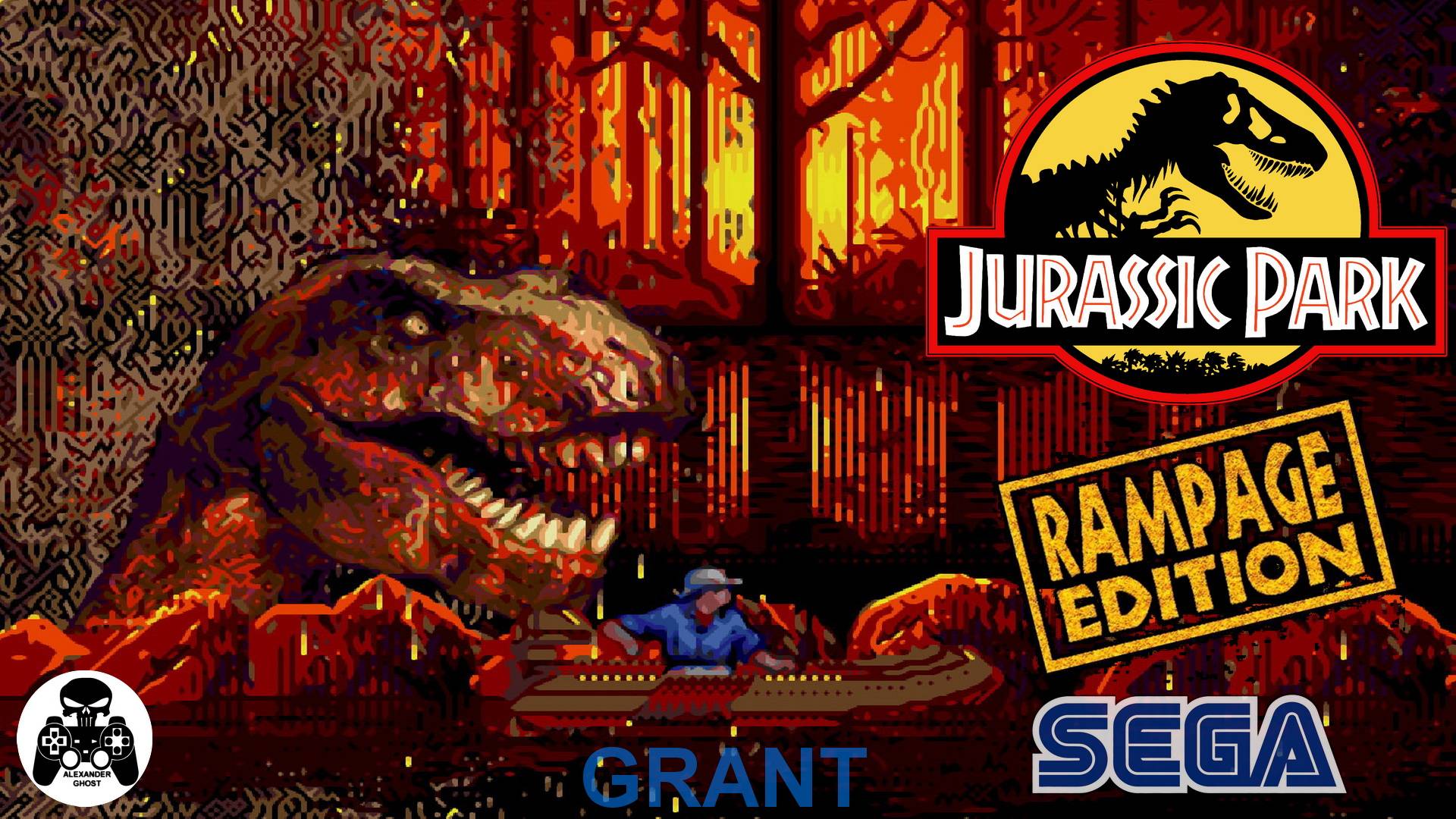 Jurassic Park: Rampage Edition (Парк Юрского периода)  SEGA Genesis прохождение за Гранта