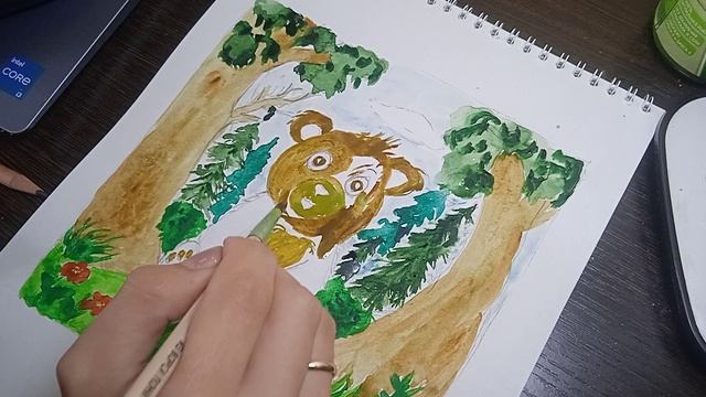 Рисуем медвежонка. Часть 4