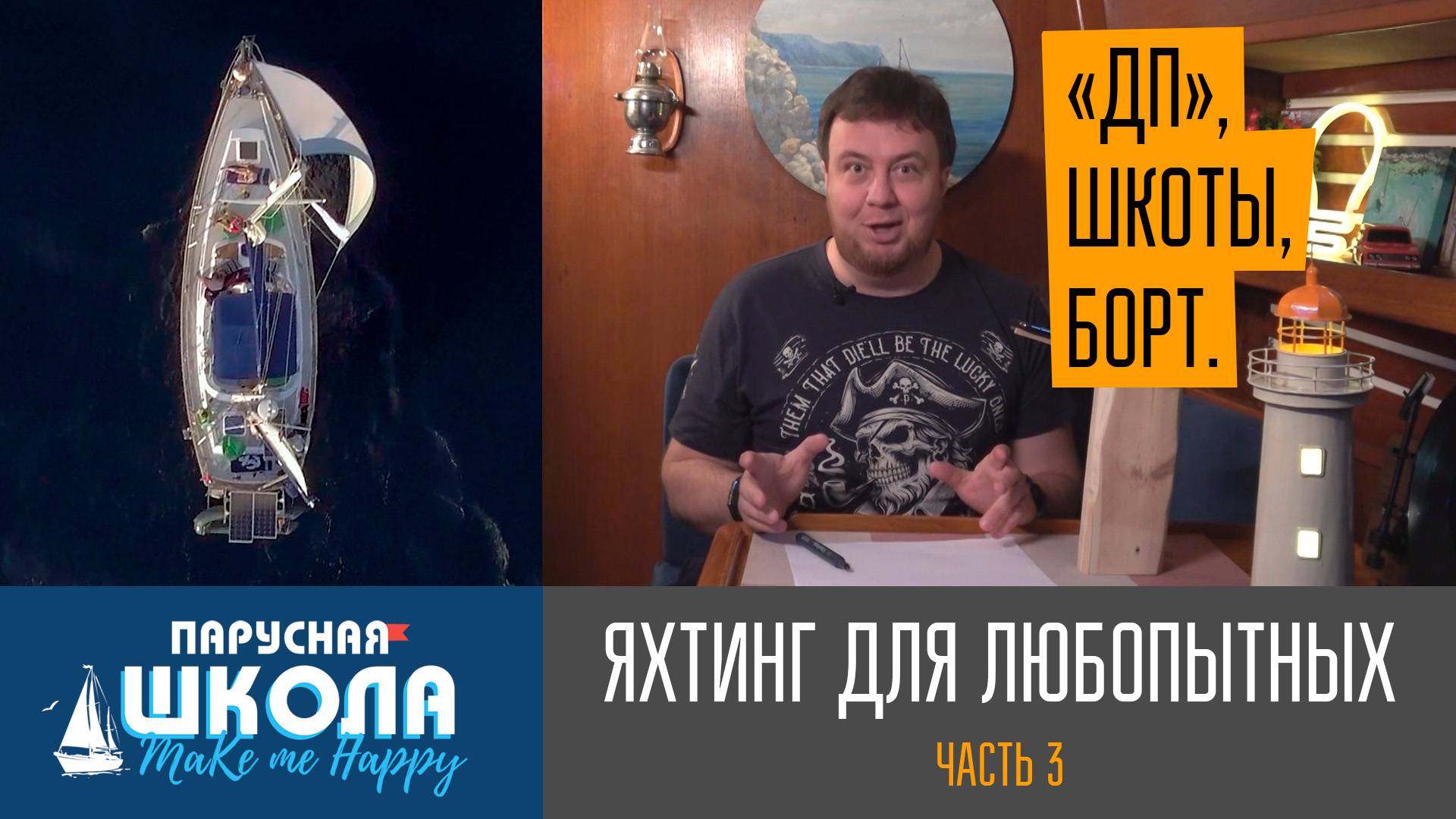 Теория яхтинга для любопытных, часть 3. "Диаметральная плоскость судна, шкоты, левый / правый борт"