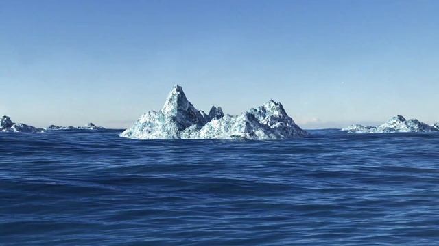 Animation of islands somewhere in the northern ocean. Blender 3D.